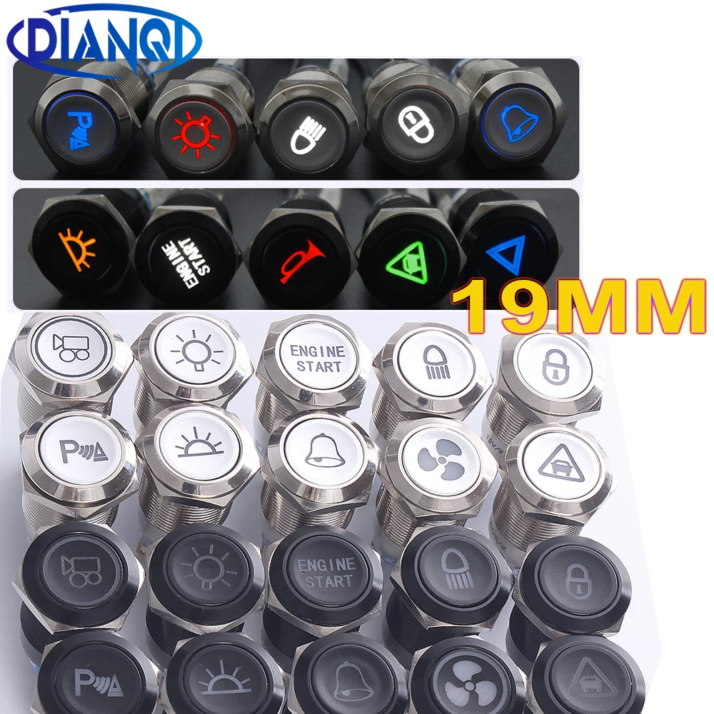 Switch Metal Buttons Pushbuttons | 19mm Push Button Switch Custom ...
