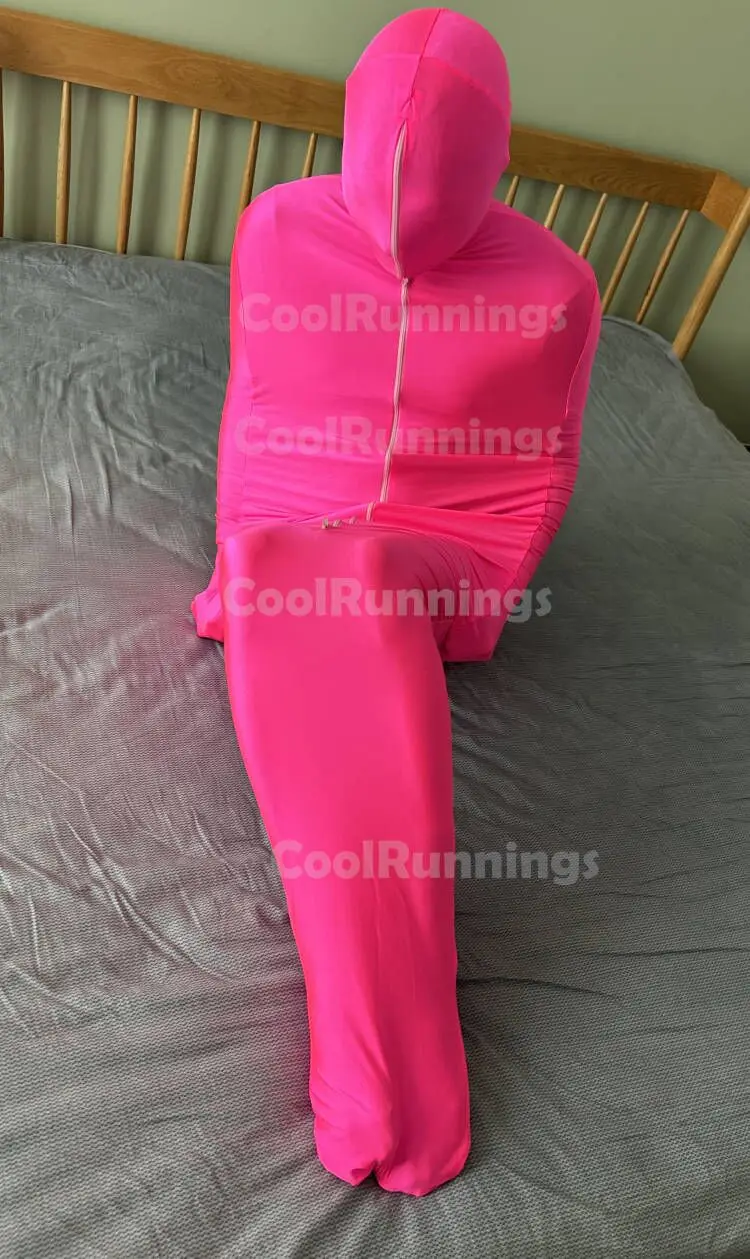 Full Face 2-Way Front Zipper Hot Fuchsia Mummy Unisex Cosplay Stage ...