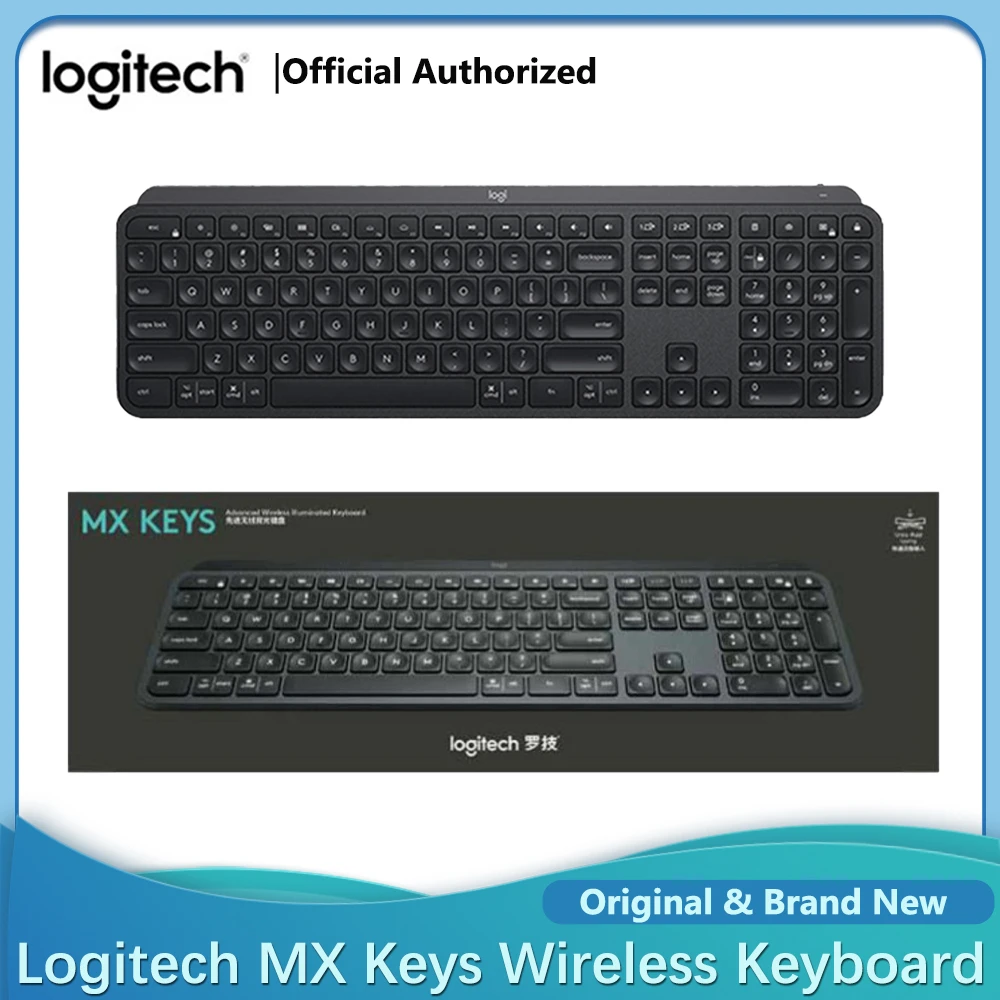 Original Logitech MX Keys Wireless Keyboard 2.4GHz Bluetoot Charging ...