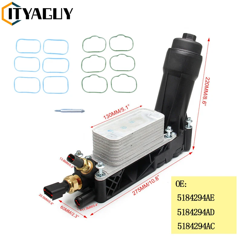 5184294AE-Engine-Oil-Cooler-Filter-Housing-for-Chrysler-Dodge-Jeep-Ram ...
