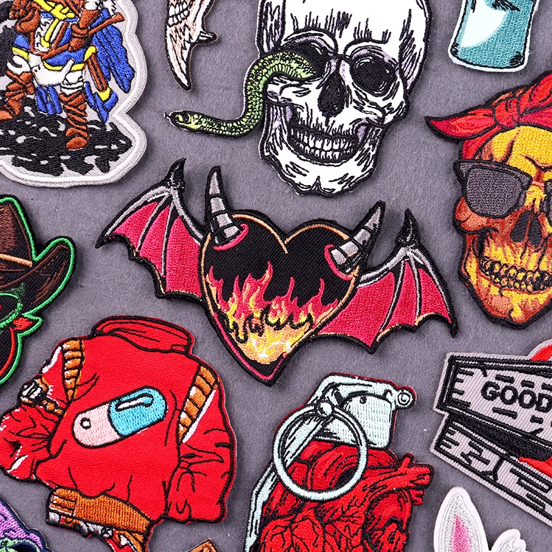 Demon-Skull-Patch-Iron-On-Embroidery-Patches-For-Clothing ...