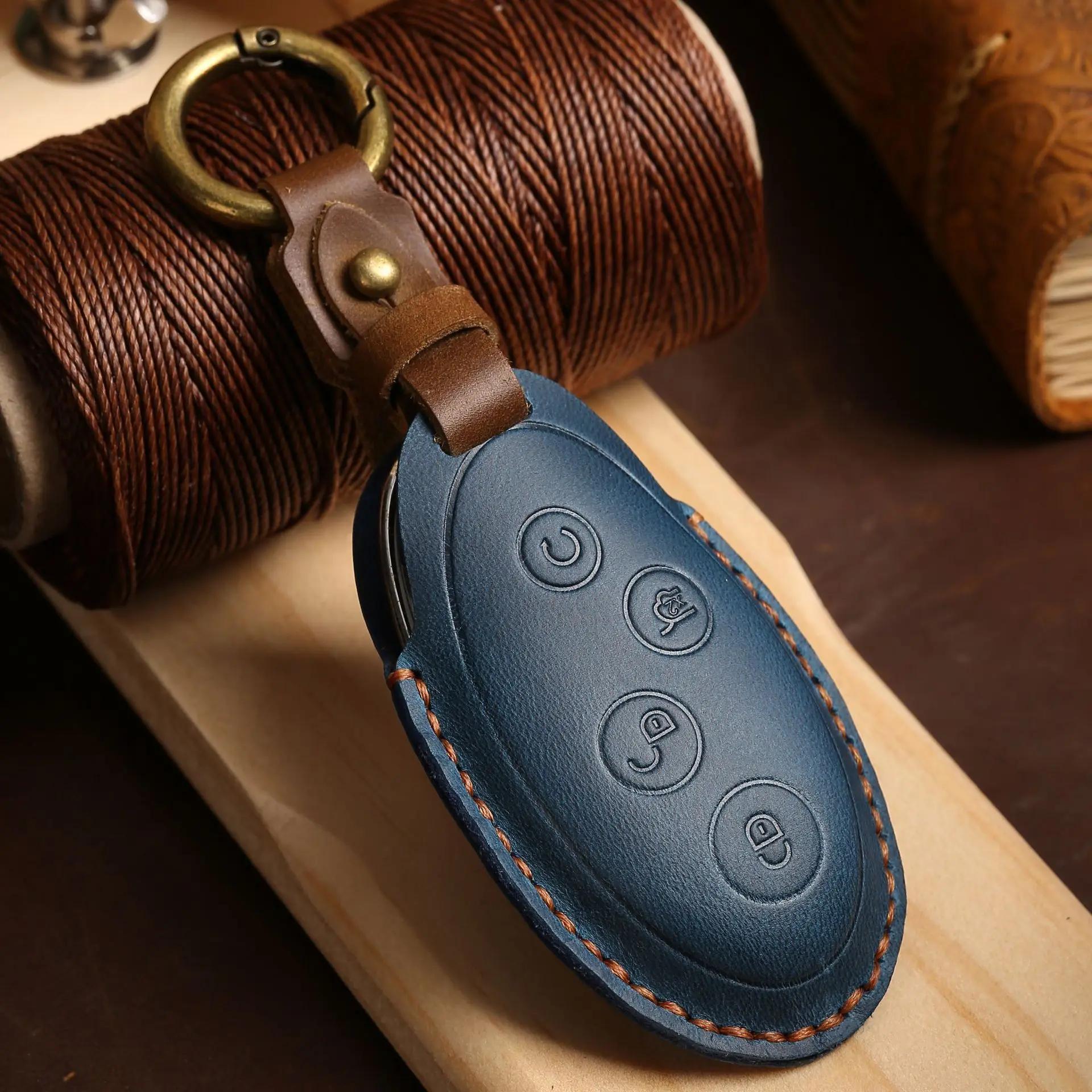 1pc-Leather-Car-Remote-Key-Case-Cover-Protect-Shell-Bag-For-BYD-Song ...