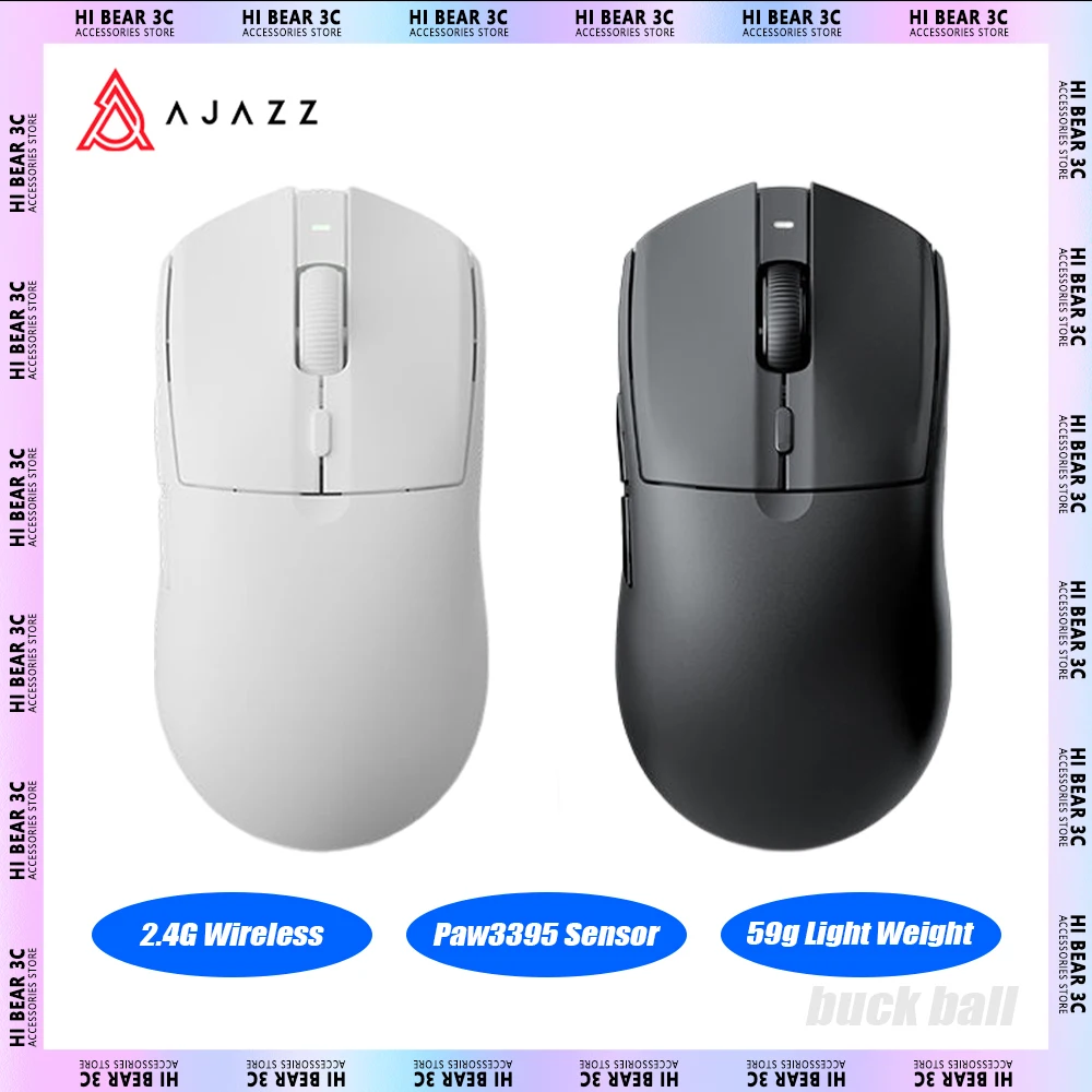 Ajazz AJ139Pro 2.4G Wireless Mouse Paw3395 Sensor Light Weight Low ...