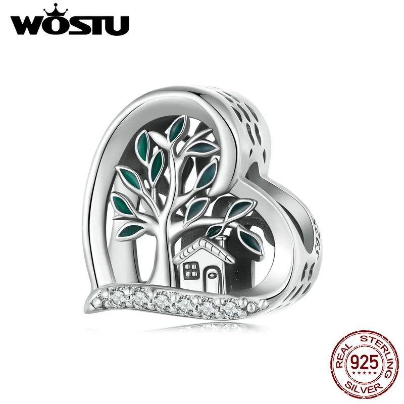 WOSTU-925-Sterling-Silver-Lucky-Family-Tree-Pendant-Charm-Luxury-Zircon ...