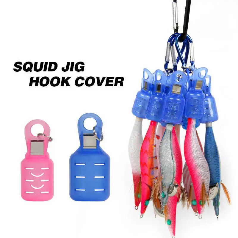 Eging EGI Squid Jig Hook Cover Octopus Cuttlefish Hook Safety Jigs Lure Covers Wood Shrimp ...
