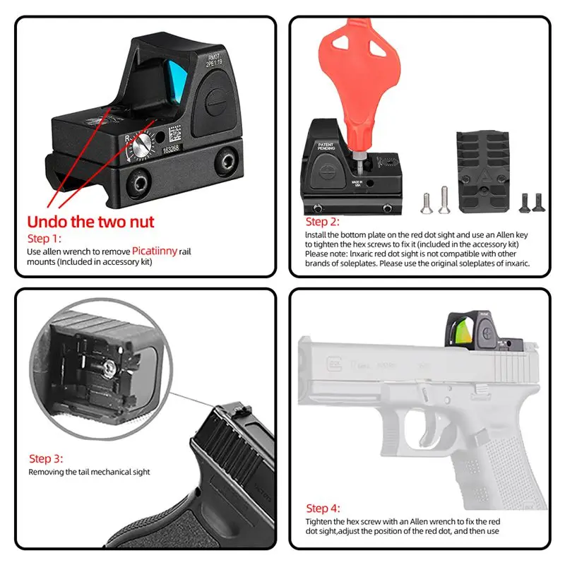 Red Dot Sight Tactical Skew Notch Mini 1x22 Red & Green Dot pistol ...
