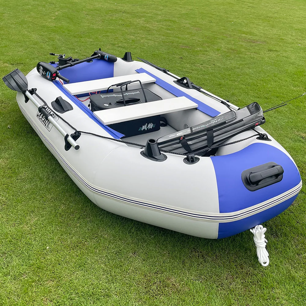 7.5ft Inflatable Fishing Kayak 3 Person Rowing Boat 0.7mm PVC Belly ...