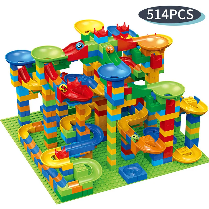 504-84pcs-Marble-Race-Run-Blocks-Small-Size-Maze-Ball-Track-Building ...