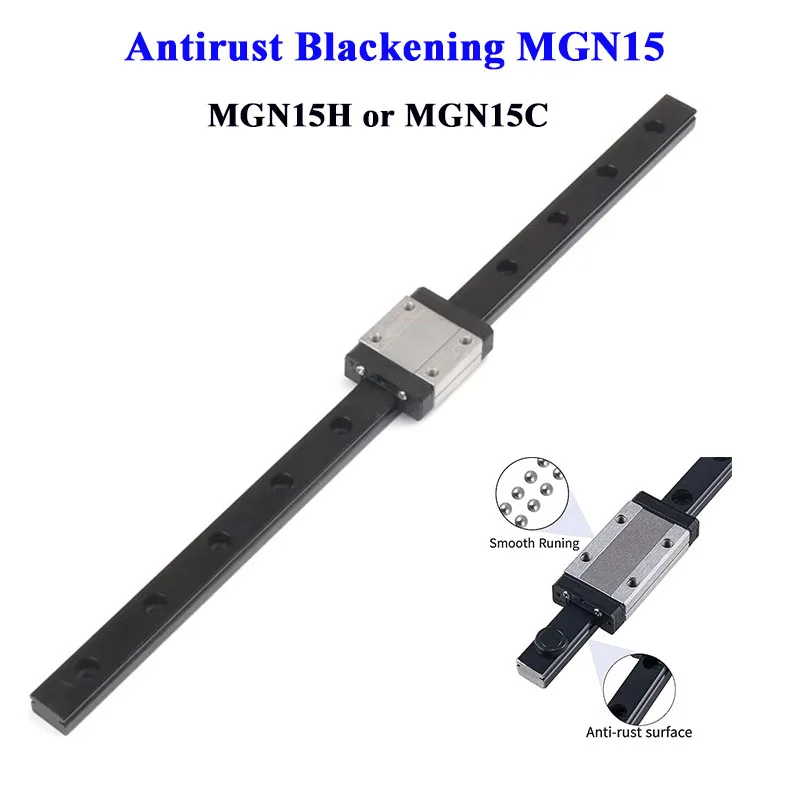1pcs 15mm MGN15 Black Phosphating Antirust Miniature Linear Rail Slide ...