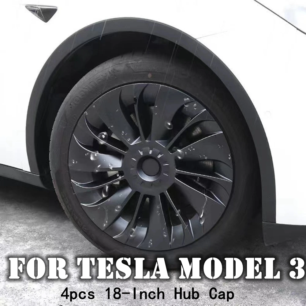 4PCS-for-Tesla-Model-3-Hub-Cap-18-Inch-Performance-Replacement-HubCap ...