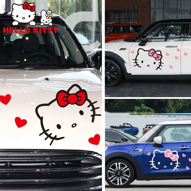 Hello-Kitty-Car-Stickers-Cute-Cartoon-Waterproof-Scratchproof-Women-Car ...