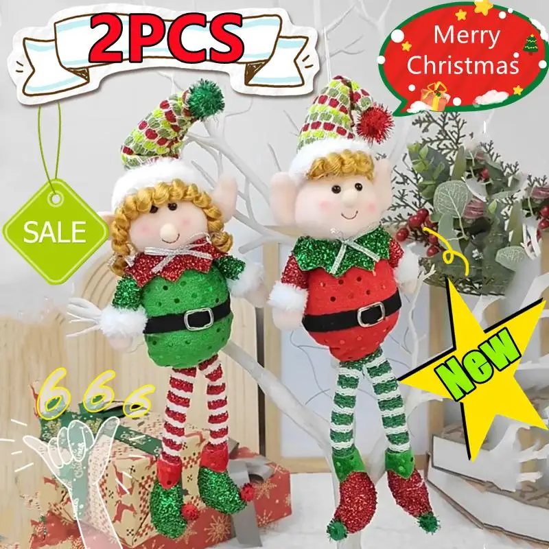 Newest-2-1PC-Red-Green-Christmas-Decoration-Plush-Leg-Elf-Doll ...
