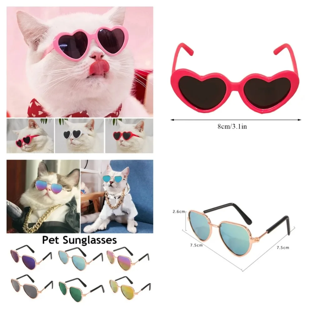 Pet Fashion Sunglasses for Dogs Cats Photo Props Sunshade Sunglasses ...