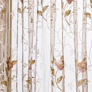 1pc floral sheer Curtain Flower Pattern Window Curtains Door Room ...