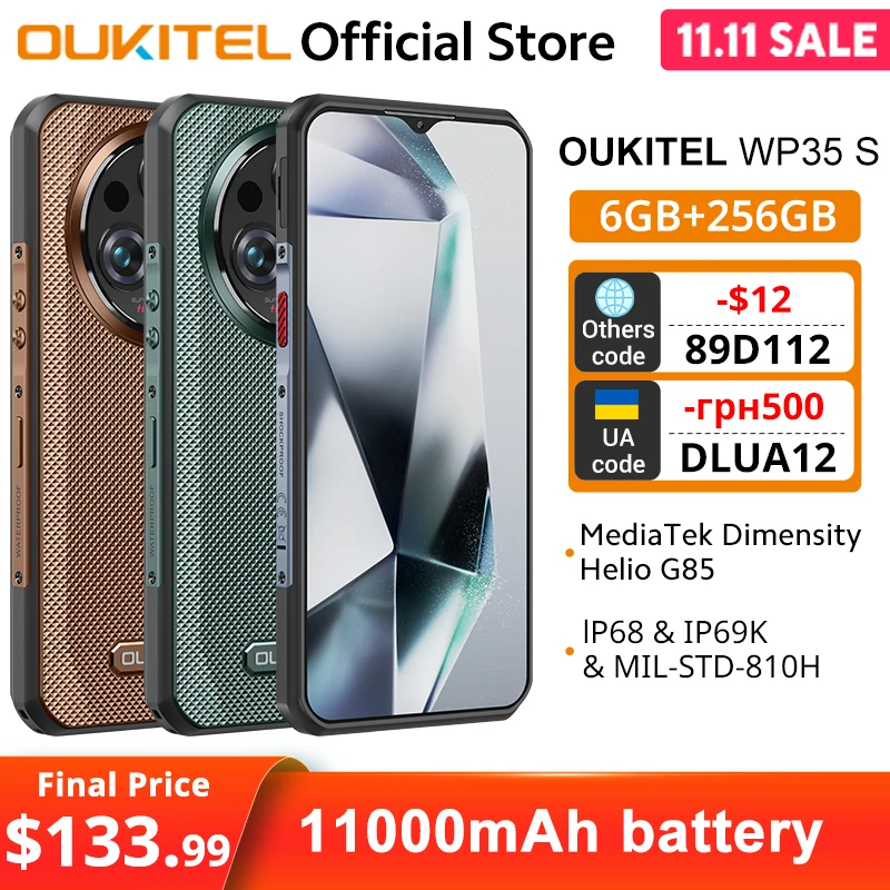 Oukitel-WP35-S-Rugged-phone-6GB-256GB-11000mAh-Cellphones-androids-NFC-48MP-Rear-Camera ...
