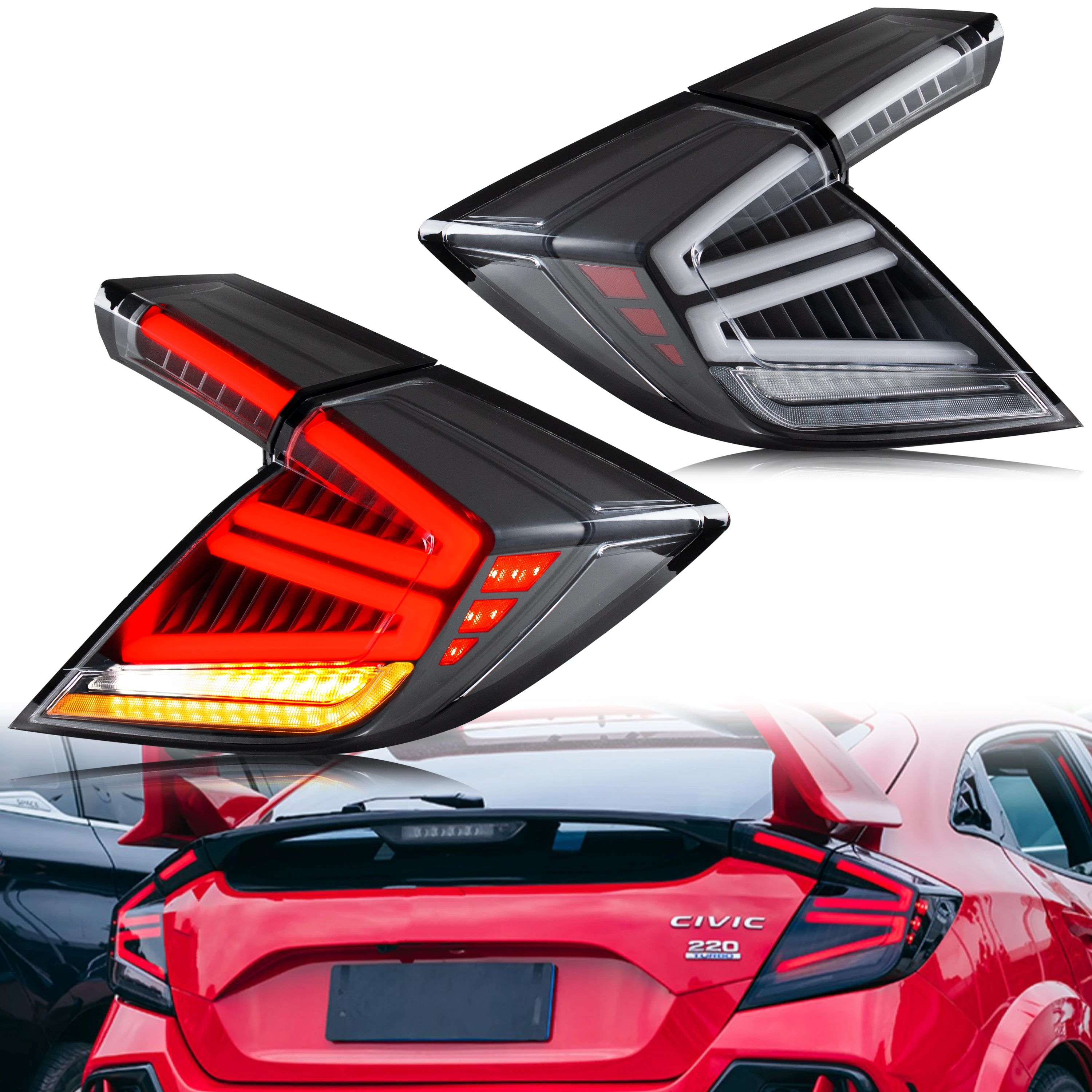 LED Tail Lights for Honda Civic 2016-2021 Hatchback Type-R X FK6 FK7 ...