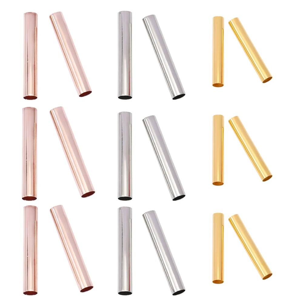50Pcs-Lot-Copper-Hollow-Tube-Spacer-Beads-Connectors-Straight-Bead-For ...
