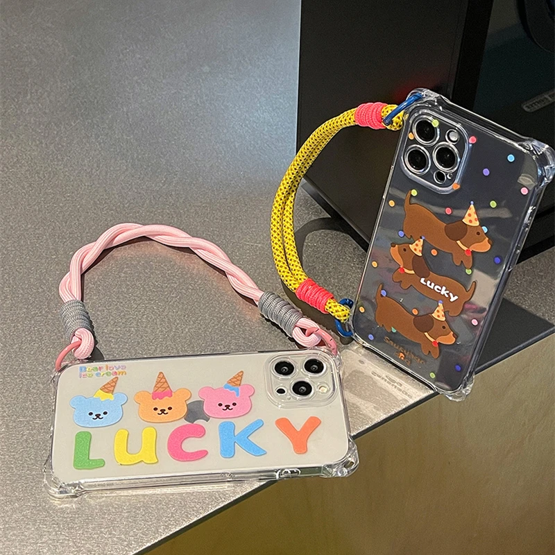 Cartoon-Lucky-Letter-Cute-Portable-Lanyard-Phone-Case-For-iPhone-14-13 ...