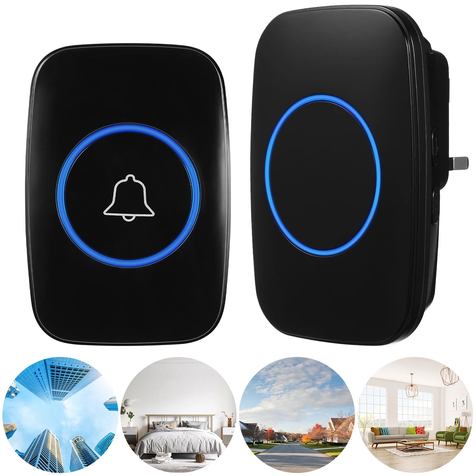 Doorbell-Ring-Chime-Entry-Wireless-Bells-Cordless-Distance-Abs-Chimes ...
