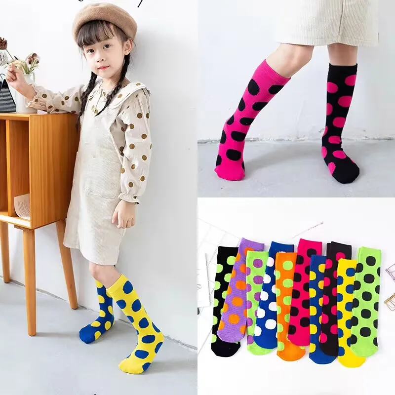 1 Pairs Candy Colors Kids Socks Cute Colorful Polka Dots Boys Girls ...