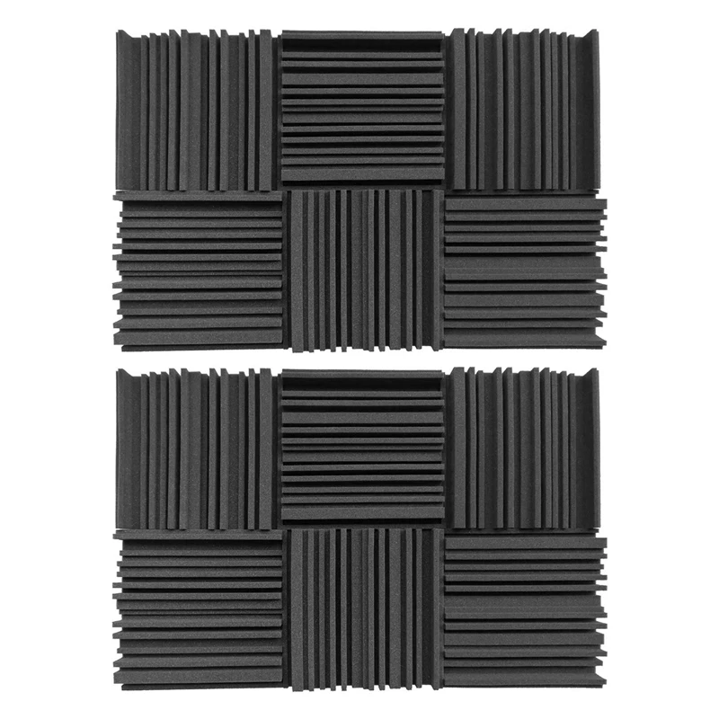 12 Pcs Acoustic Studio Absorption Foam Panel Broadband Sound Absorber ...
