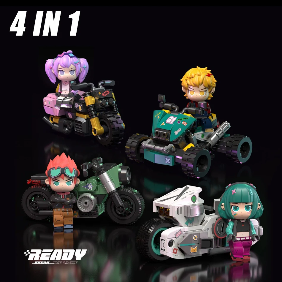 4-in-1-Cyberpunk-Racer-Motorcycle-Boys-Girls-Anime-Figures-Model ...