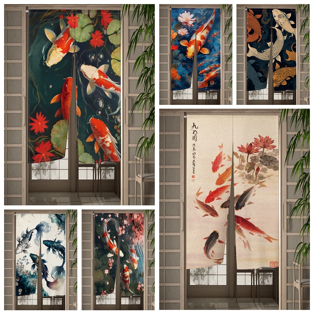 Japanese-Koi-Fish-Door-Curtain-Fengshui-Kitchen-Bedroom-Doorway-Curtain ...