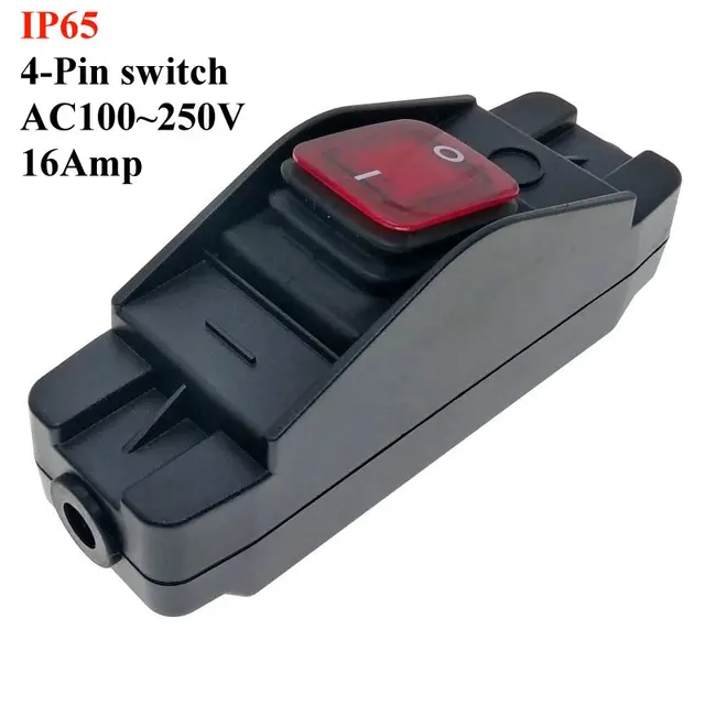 Inline Cord Switch Dustproof Waterproof IP65 Max AC/DC 250V 16Amp On ...