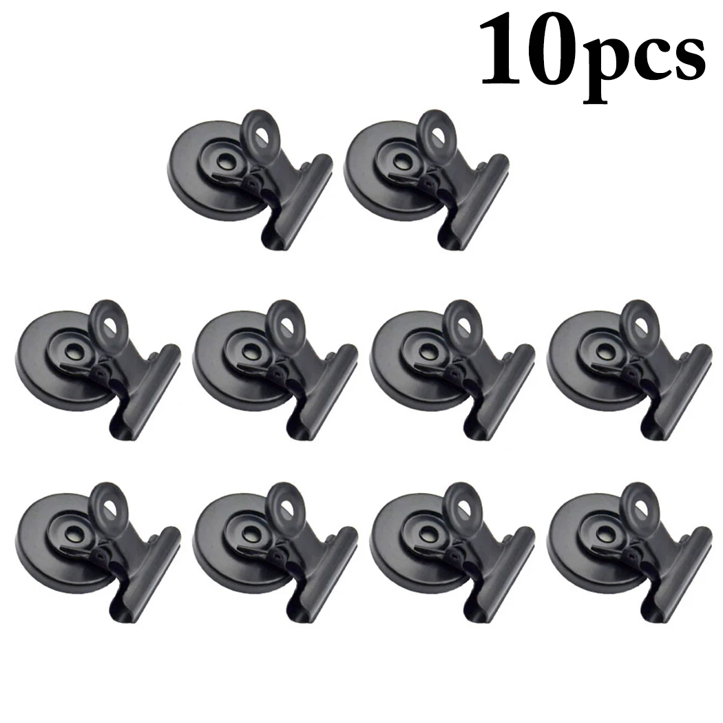 10Pcs Heavy Duty Strong Neodymium Magnet Magnetic Clips Black Fridge ...