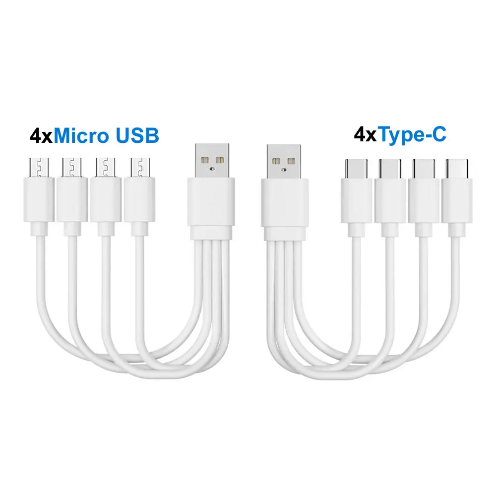20cm-Short-USB-Multi-Charging-Cable-4-in-1-Multiple-Type-C-Micro-USB ...