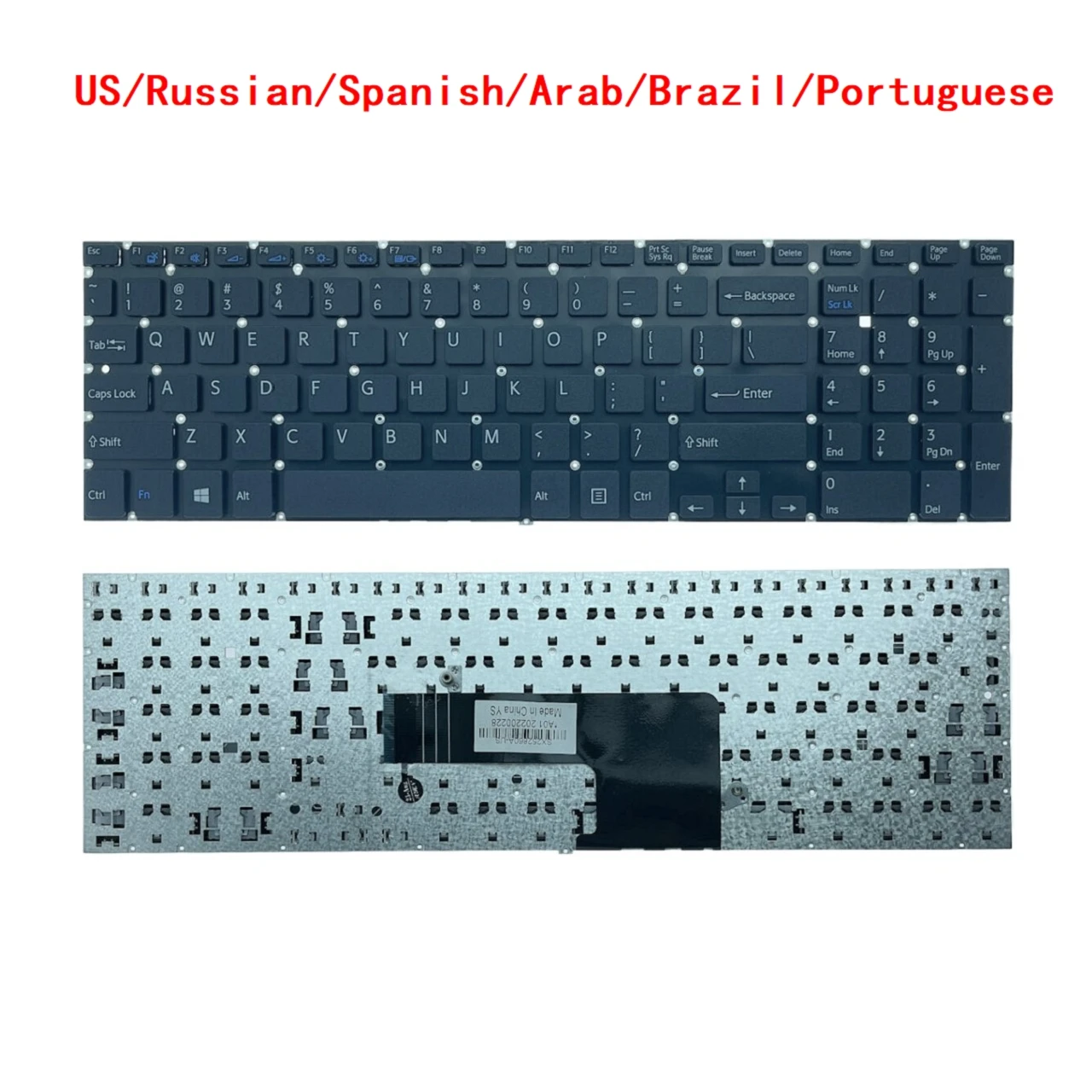 New-US-Russian-Spanish-Arab-Brazil-Portuguese-Laptop-Backlit-Keyboard ...