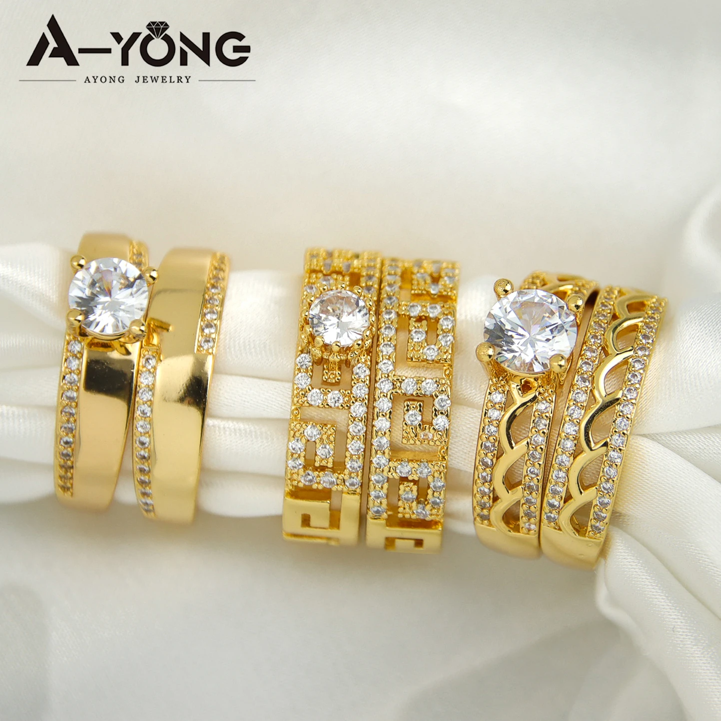 Luxury-Dubai-Couples-Rings-21k-Gold-Plated-Big-Zircon-Arab-Fashion ...