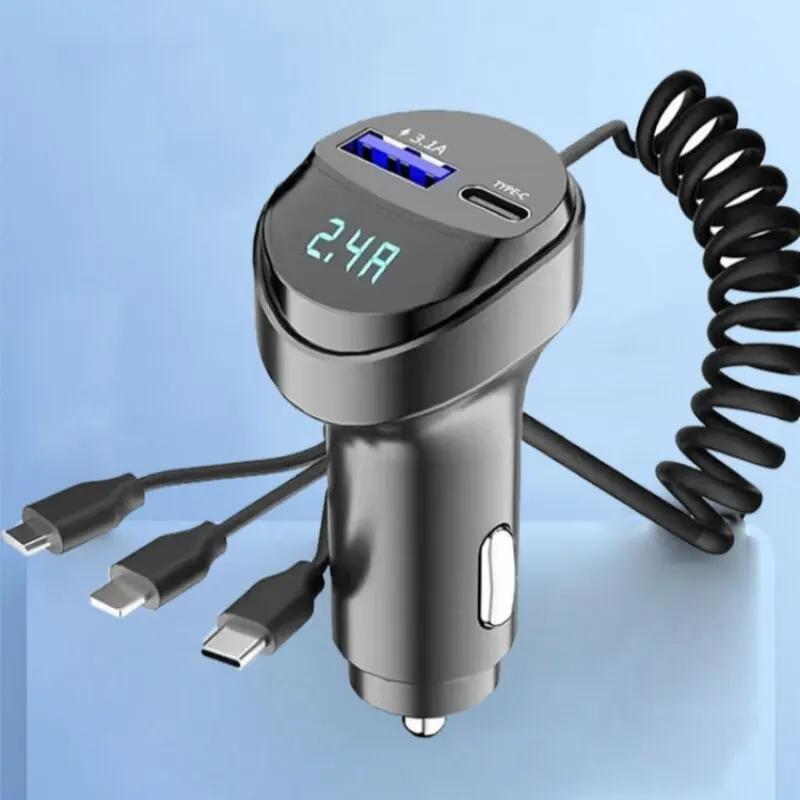 55W-2-Ports-USB-Fast-Car-Phone-Charger-3-1A-with-Voltage-Display-Car ...