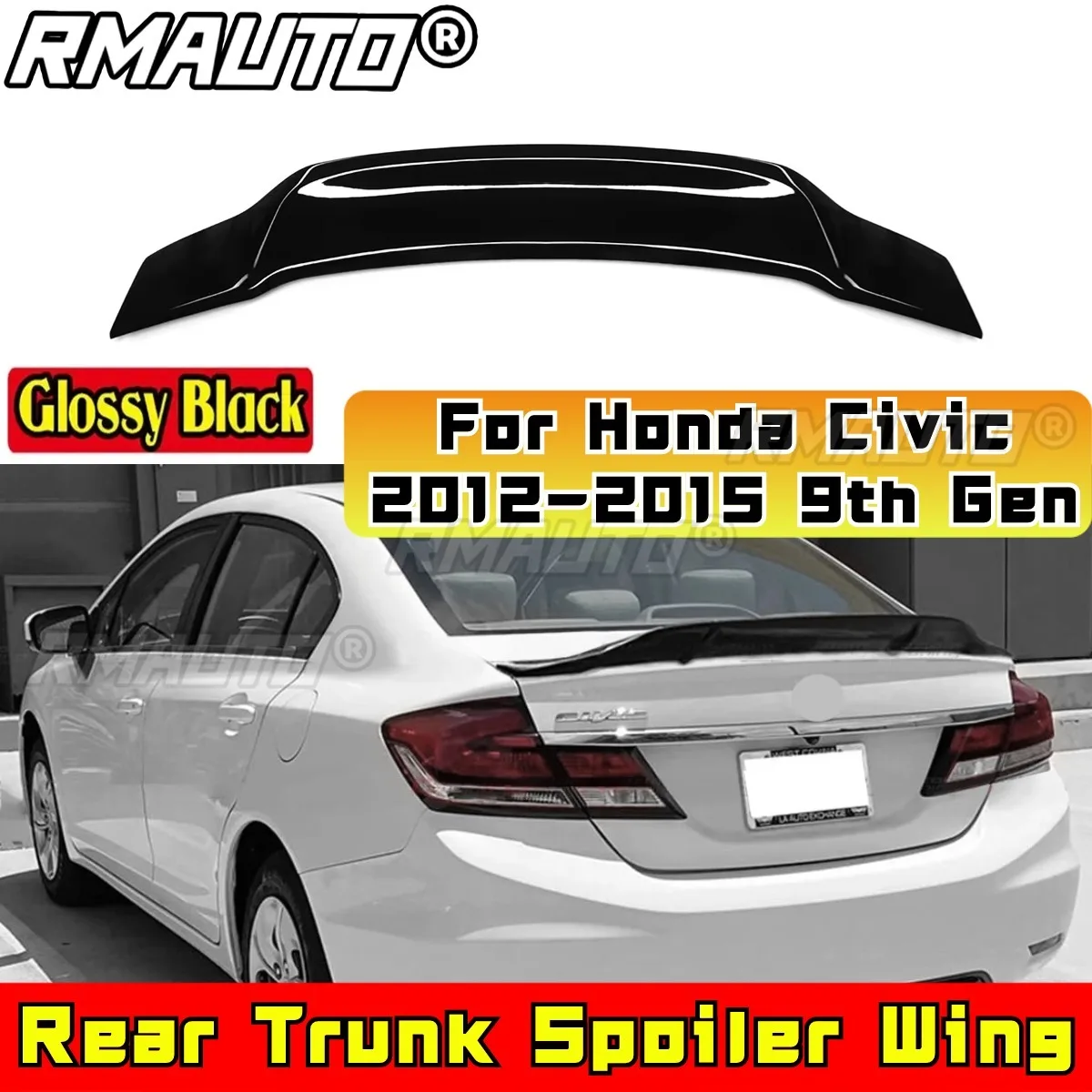 For-Honda-Civic-2012-2015-9th-Gen-Rear-Trunk-Spoiler-Rear-Trunk-Spoiler ...