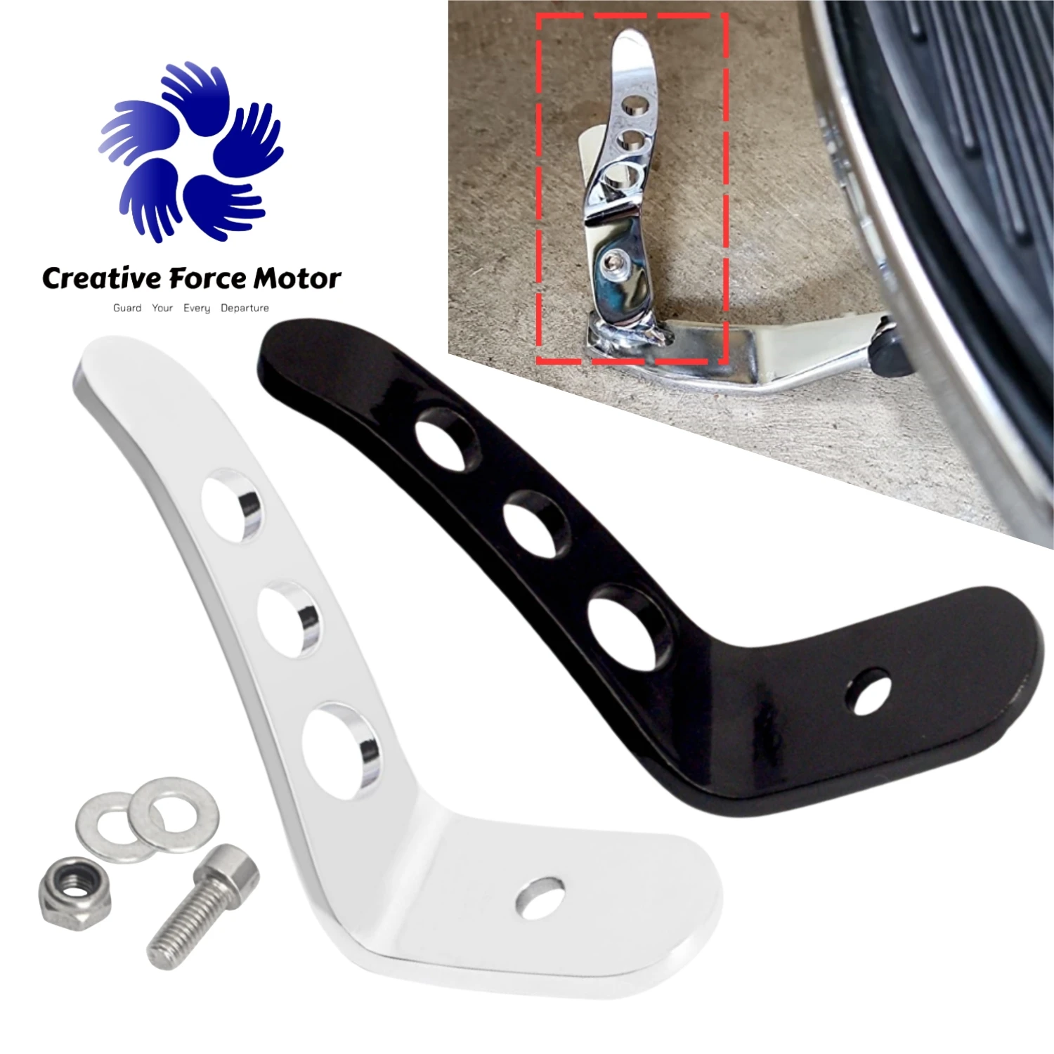 Motorcycles Jiffy Stand Kickstand Extension Foot Pedal Kit For Harley ...