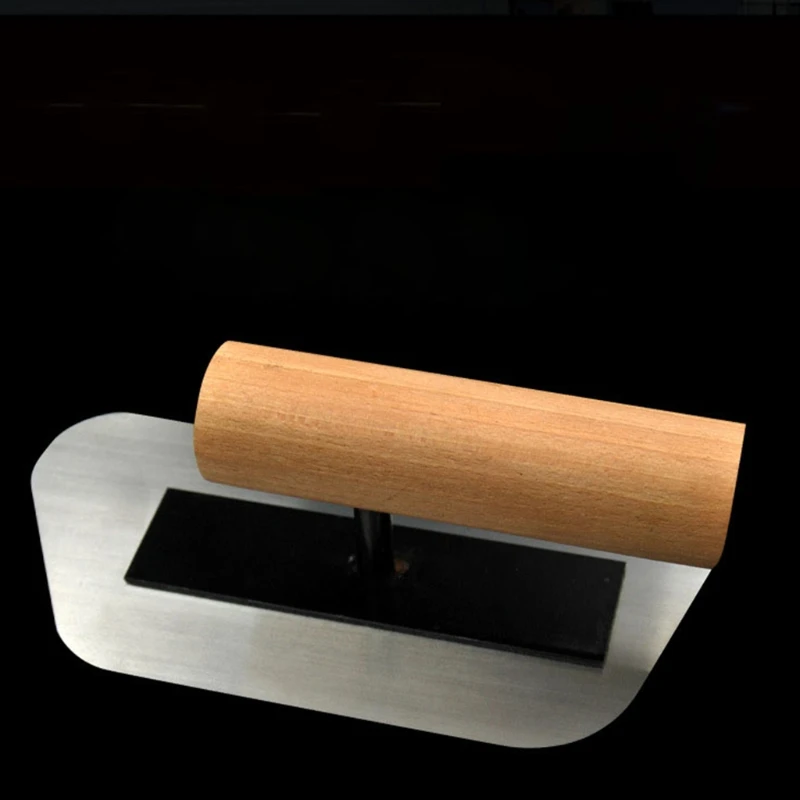Plastering-Trowel-Wooden-Handle-Trowel-Trapezoid-Stainless-Steel-Putty ...