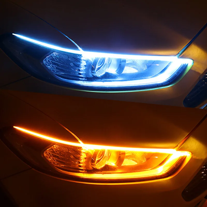 Dynamic-2-PCS-DRL-Car-Flexible-LED-Daytime-Running-Lights-Turn-Signal ...