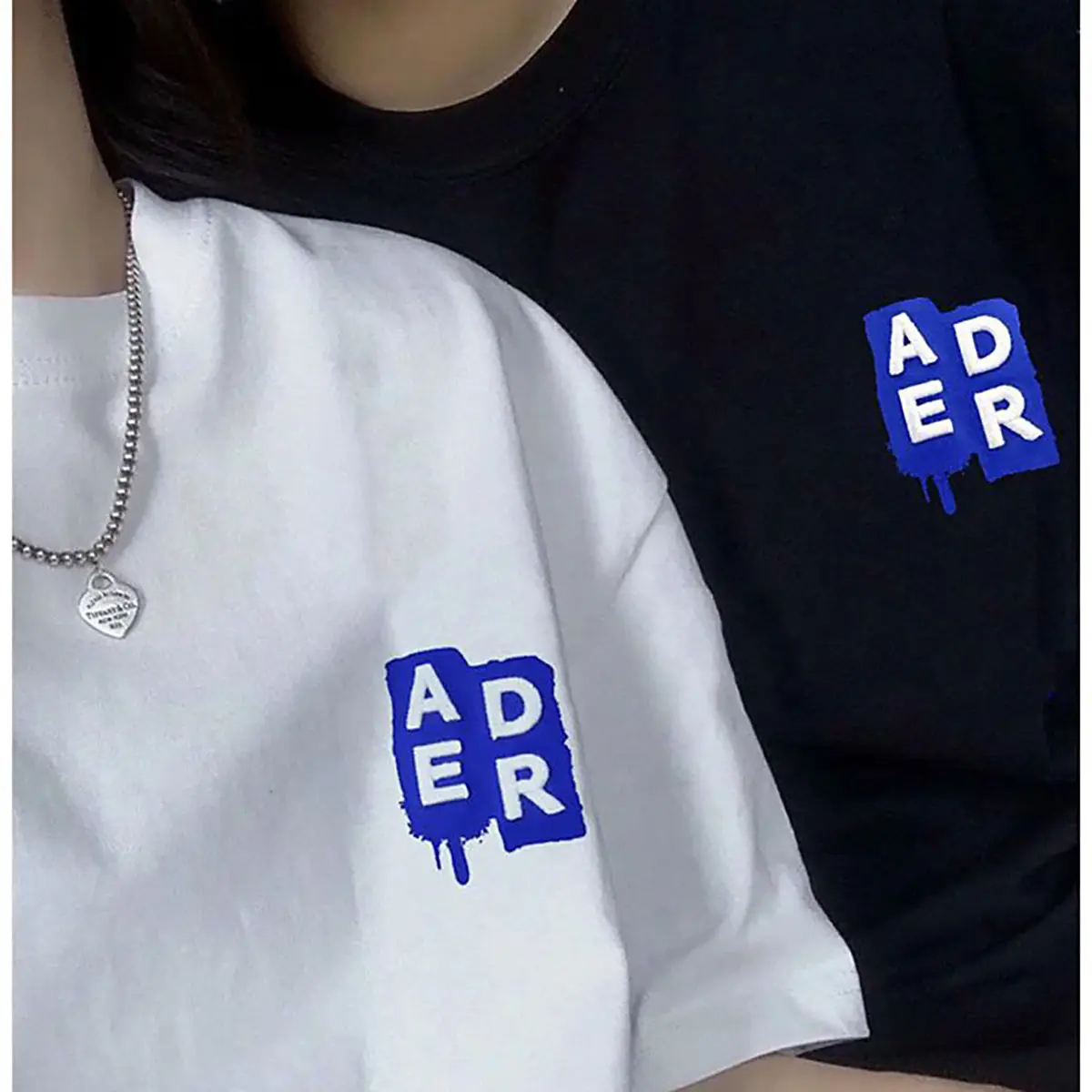Ader Error 반팔 반팔 사각 글자 로고 프린트, 커플 스트리트 캐주얼 루즈 반팔 티셔츠 9038| | - AliExpress
