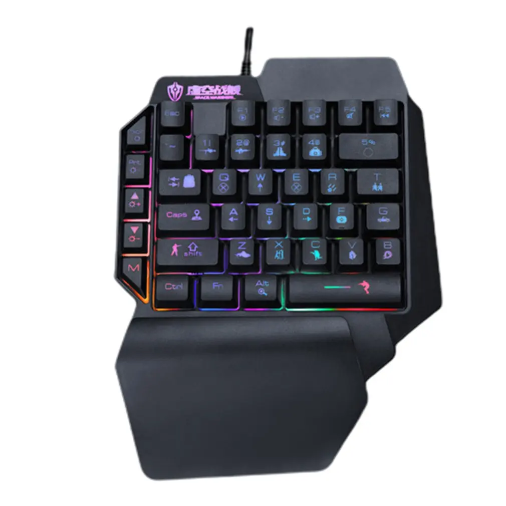 35 Key Mechanical One Handed Gaming Keyboard Backlit Portable Mini ...