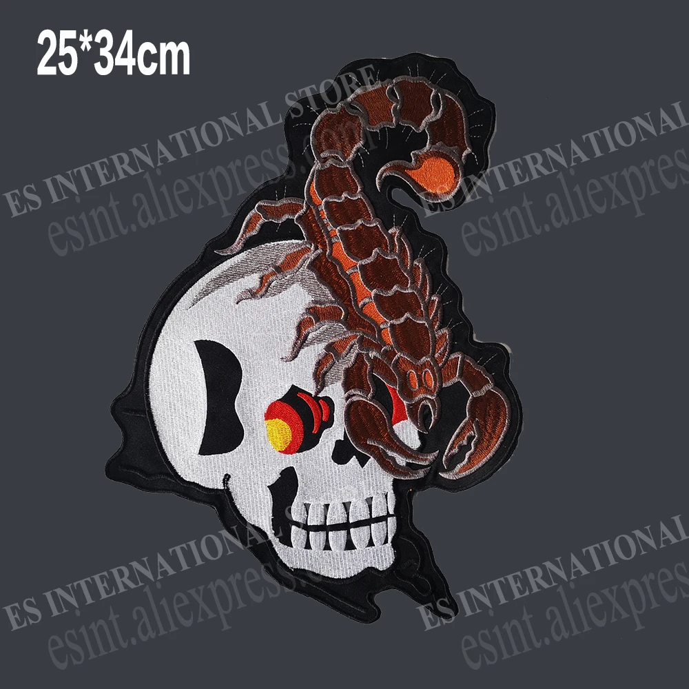 Scorpion Animal Skull Large Embroidery Patches for Jacket Back Vest ...