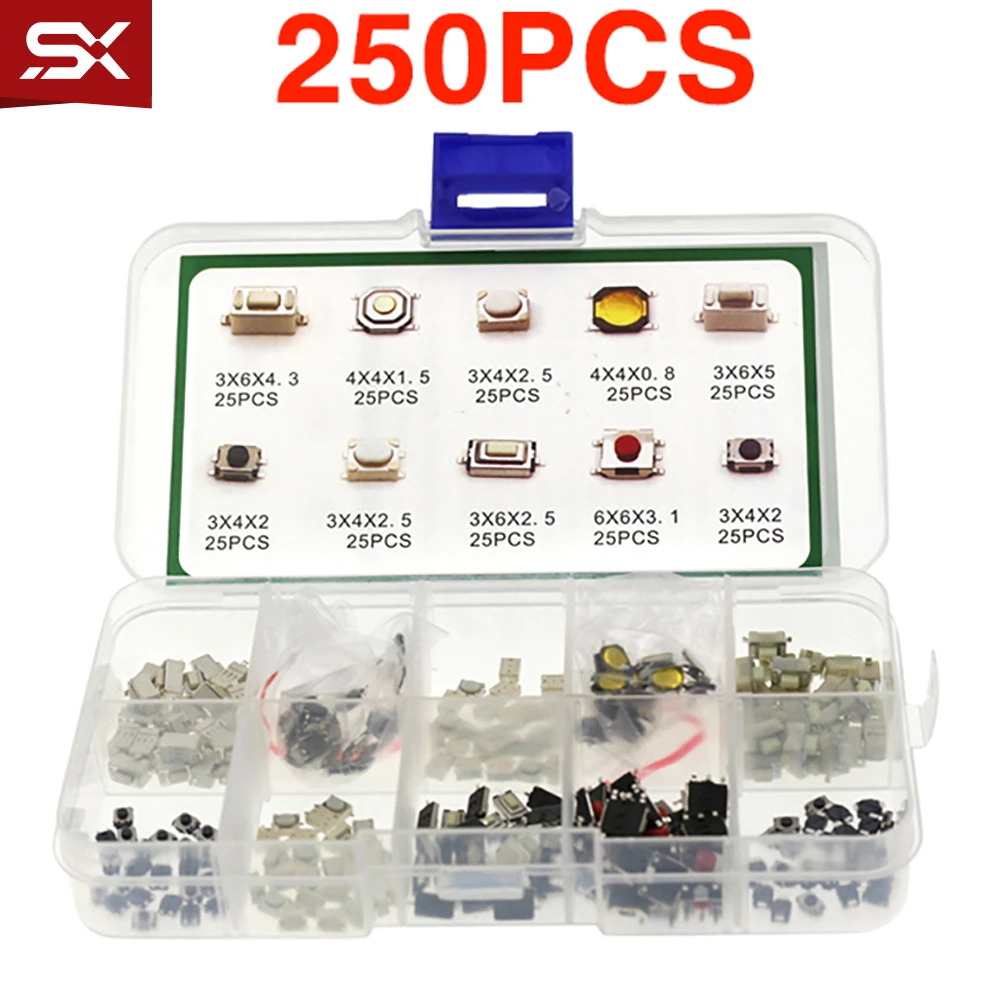 Button Electronic Switch Micro | Kit Electronic Switch Cars - 250pcs 10 ...