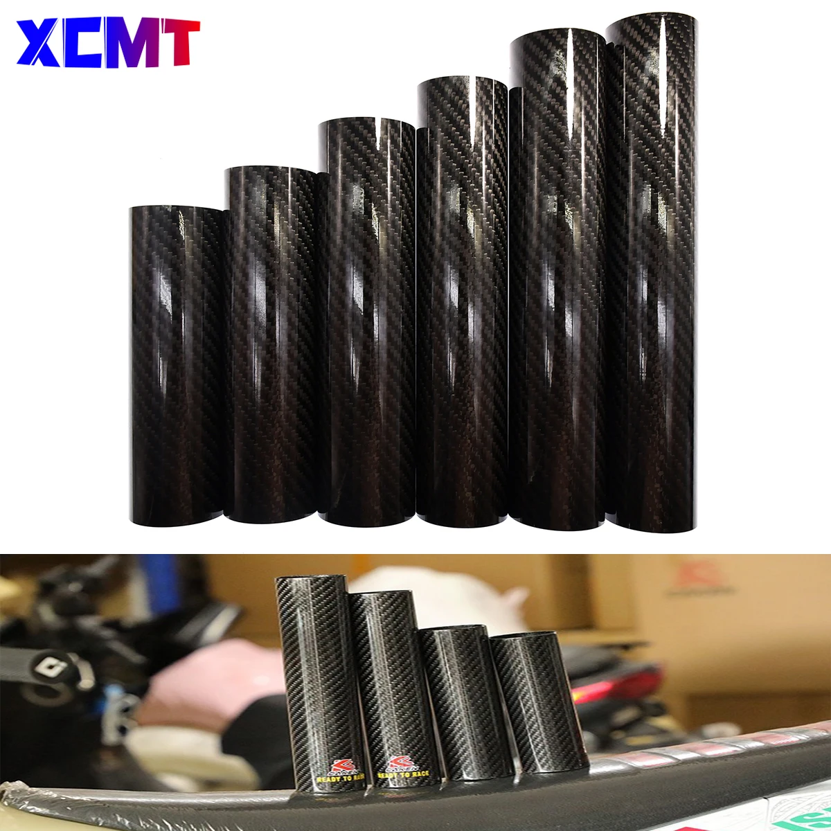 Motorcycle-160mm-260mm-Carbon-Fiber-Front-Fork-Guard-Wrap-Cover-for ...