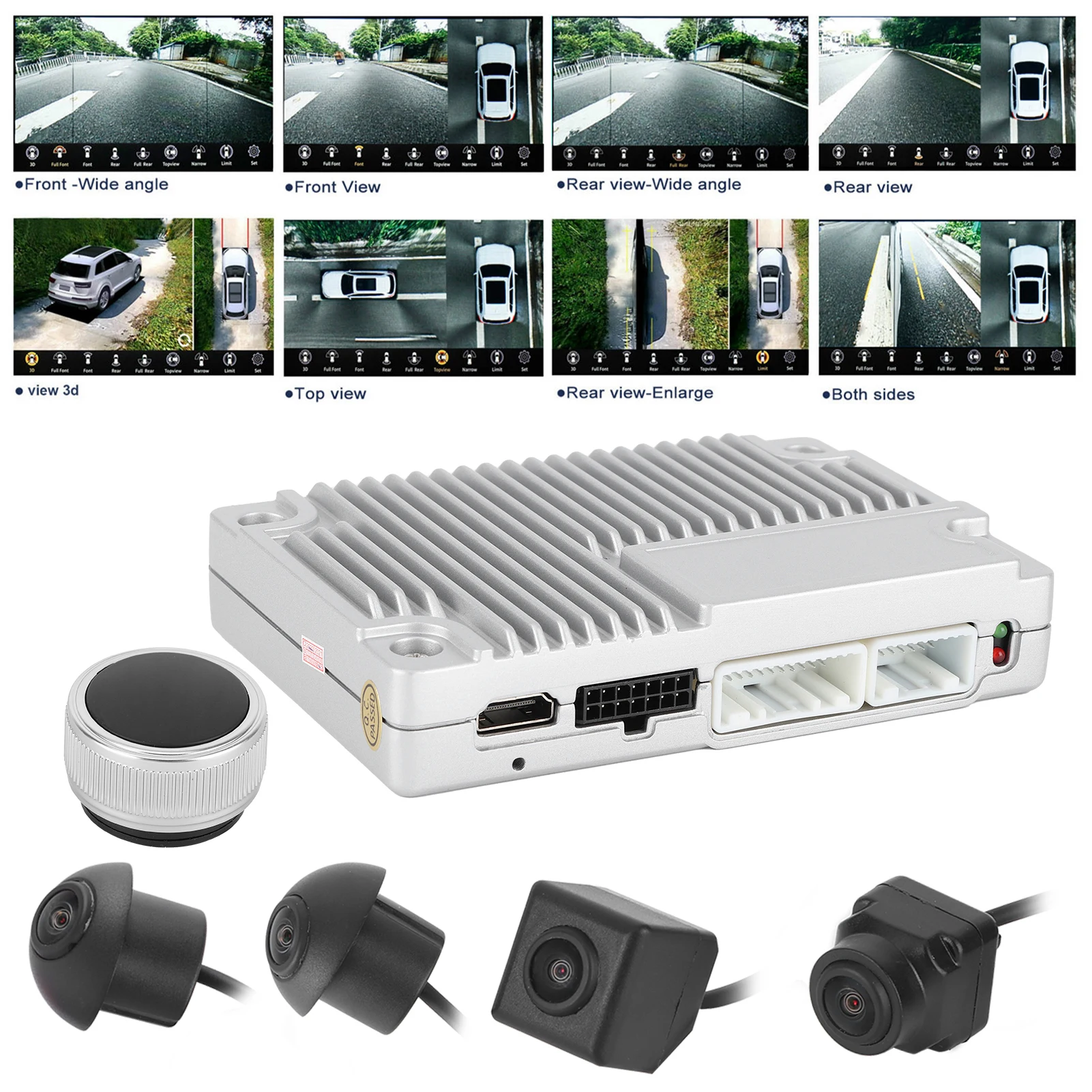 360° Surrounding Camera System Panorama View Backup Parking Monitor ...