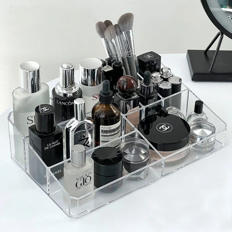 Desktop Perfume Rack Acrílico Transparente Cosmetic Organizer Box ...