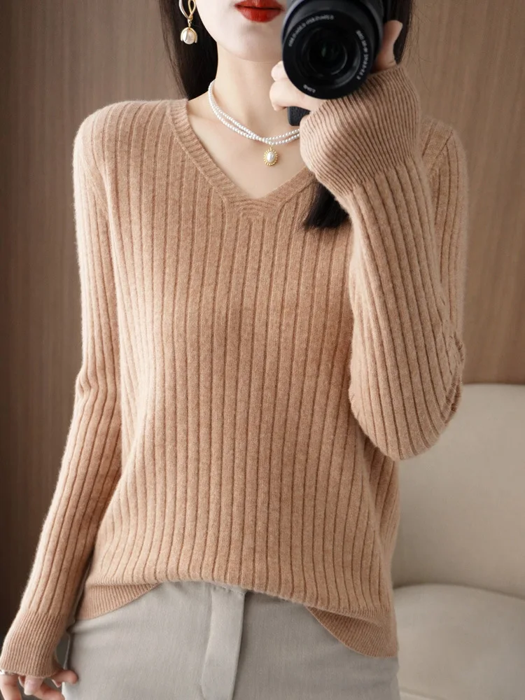 Sweater Women Autumn Winter Women Sweaters Fashion V-neck Cashmere ...