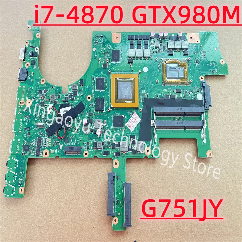 Original For ASUS G751J G751JY Laptop Motherboard i7 4870 GTX980M REV 2 ...