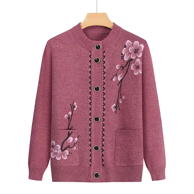 Grandma-Knitted-Cardigan-Middle-aged-and-Elderly-Women-s-Sweaters-Coat ...