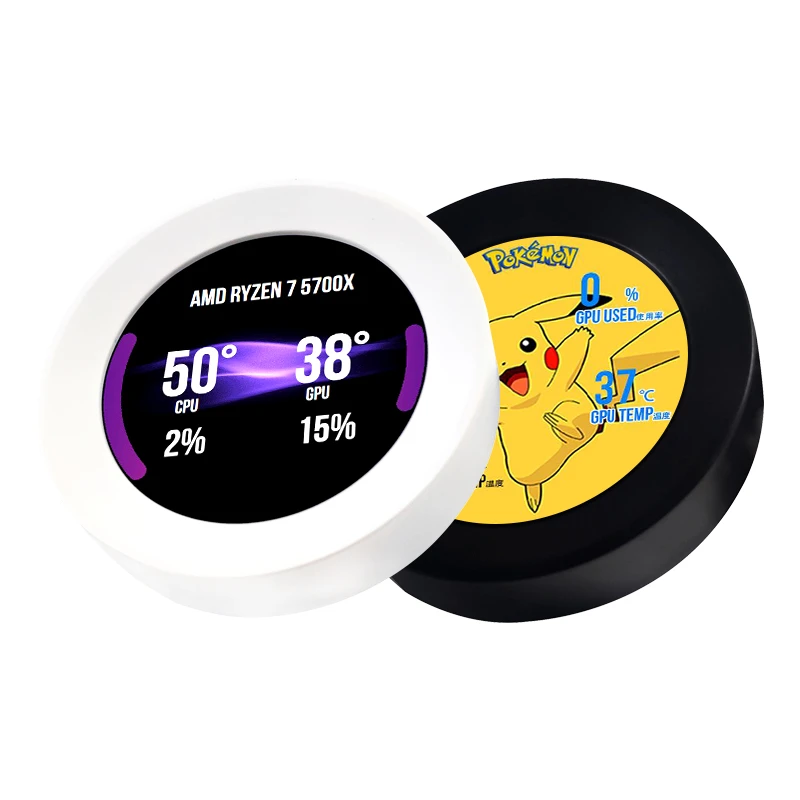 2023 New 2.1 inch Round IPS LCD Display Secondary Screen Computer CPU GPU Monitor USB Display ...