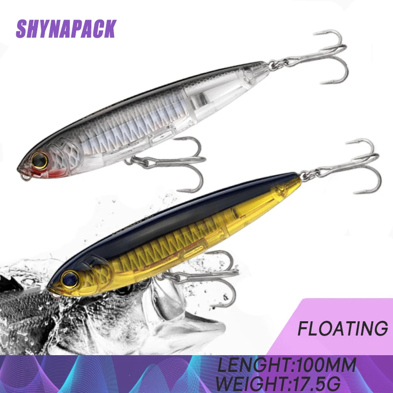 Topwater-Pencil-Fishing-Lure-100mm-17-5g-The-Best-Bass-Bait-Surface ...