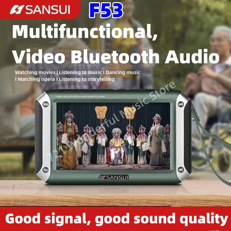 SANSUI-F53-Wireless-Bluetooth-Speaker-4-3-inch-LED-Display-Radio ...